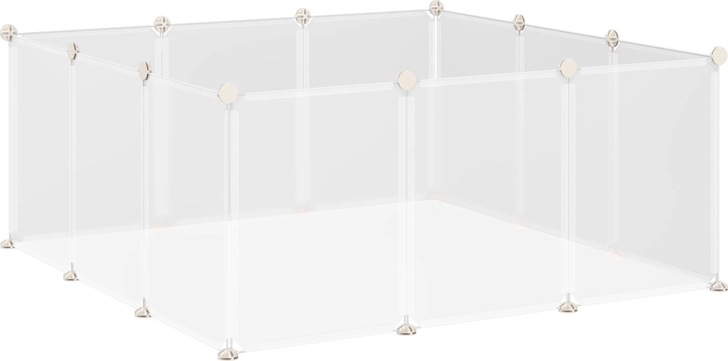 Výběh PawHut pro volný výběh DIY síťový výběh pro malá zvířata 105x105x45cm 12 panelů bílý pro vnitřní i venkovní použití