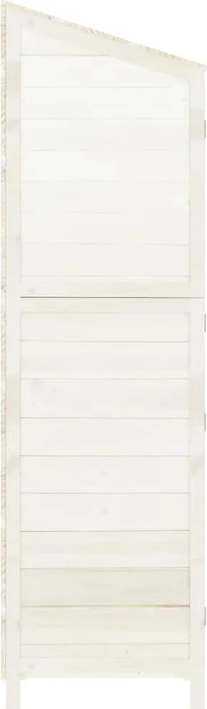 Zahradní kůlna bílá 55 x 52 x 174,5 cm masivní jedlové dřevo 152187