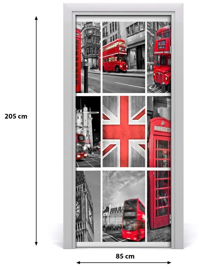 Fototapeta samolepící na dveře koláž Londýn 85x205 cm