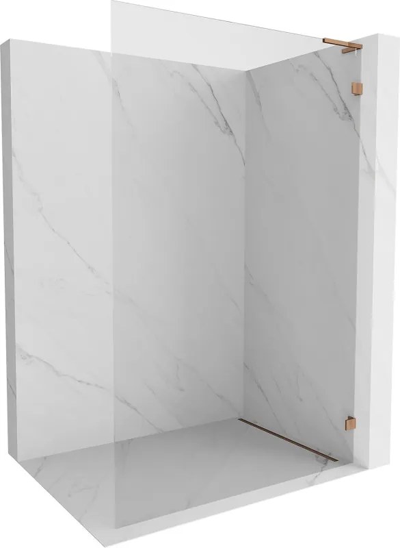 Mexen, Mexen Lunar L sprchová stěna pravá 120 x 200 cm, průhledná 8 mm, růžové zlato - 830L-120-000-60-00-P