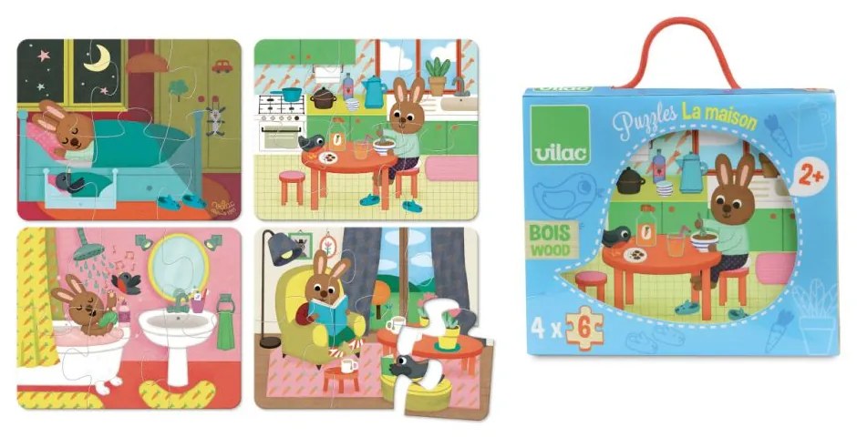 Vilac Dřevěné puzzle Dům