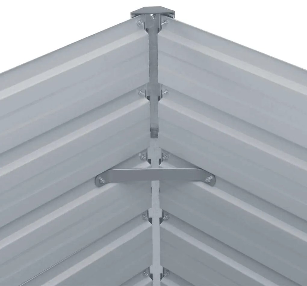 vidaXL Marketos Vyvýšený záhon pozinkovaná ocel 400 x 80 x 77 cm šedý