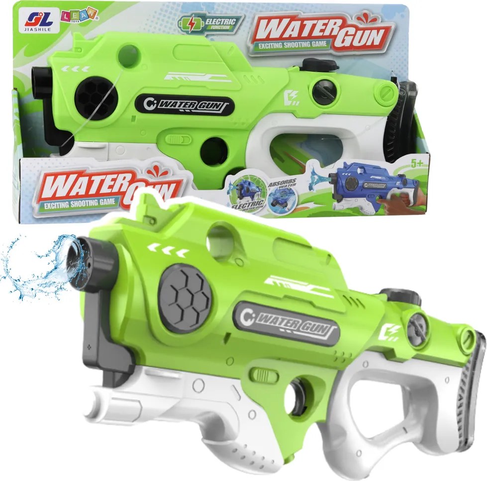 LEAN Toys Vodní puška elektrická automatická zelená