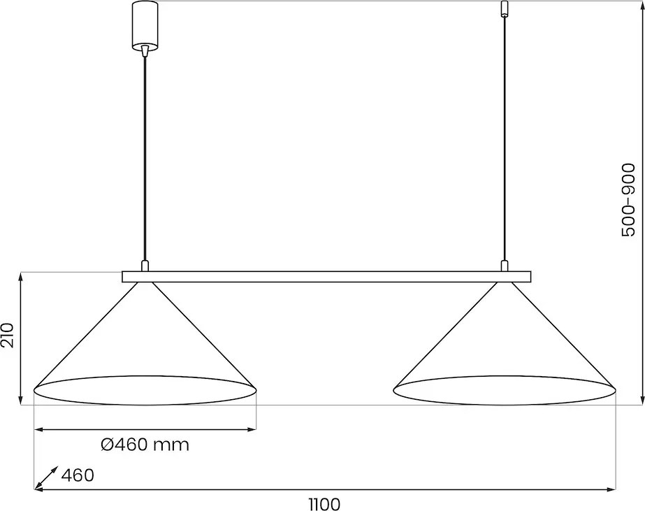 Závěsné svítidlo Capital, 2x tmavě obéžové kovové stínítko, (fi 46cm), be