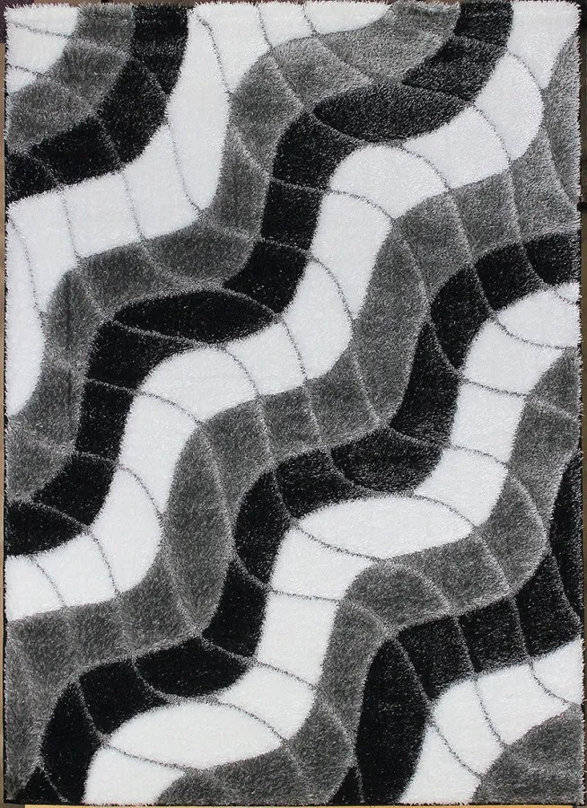Hans Home | Kusový koberec Seher 3D 2616 Black Grey - 140x190