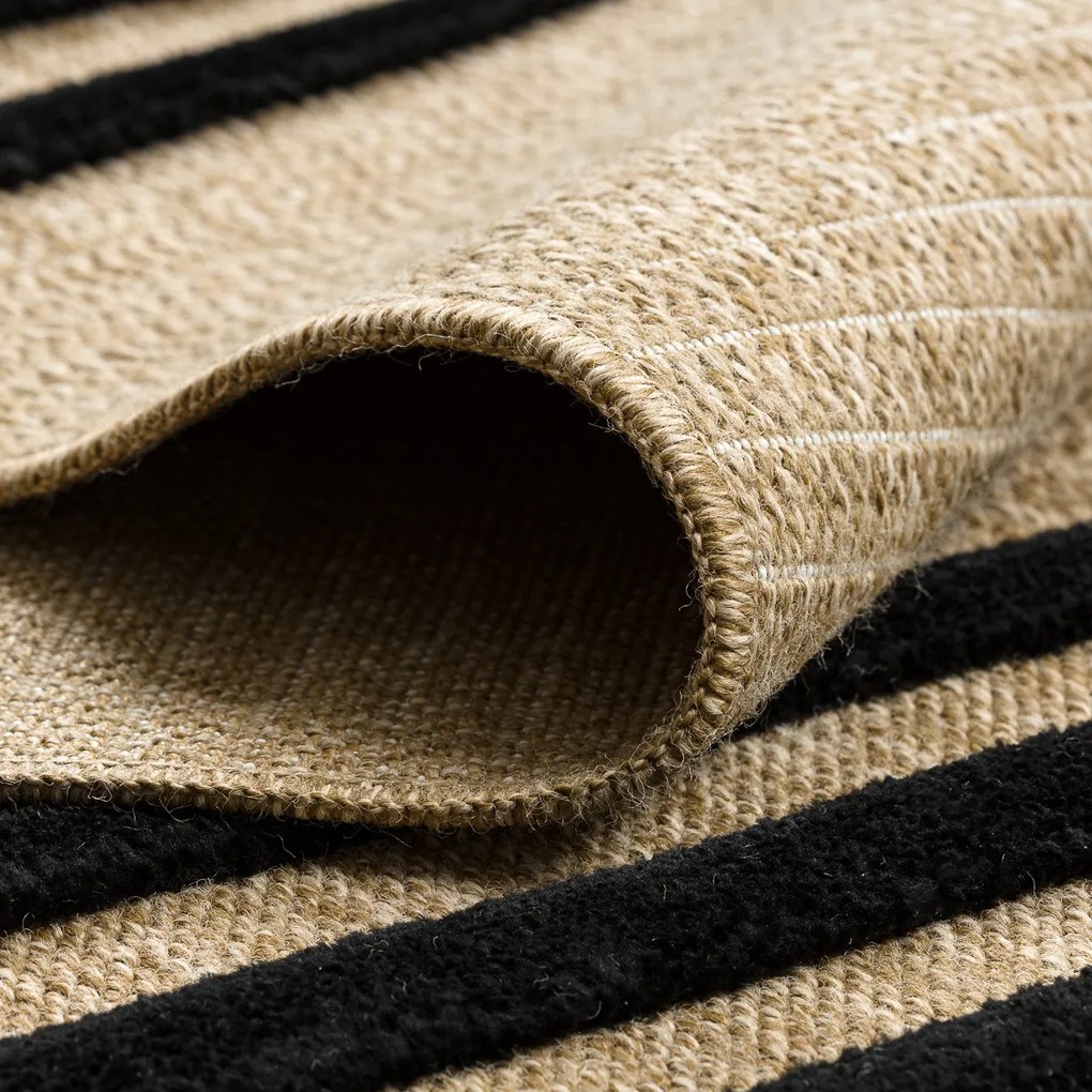 Dywany Łuszczów, Kusový koberec Spark 0689 beige/black, 180x270, béžová, chodba / předsíň