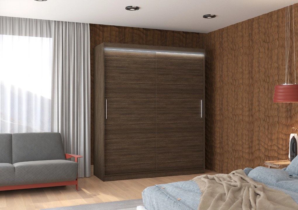 ADRK Furniture Posuvná skříň s LED osvětlením LINCOLN 180 ADRK-SW-LIN-CH-180