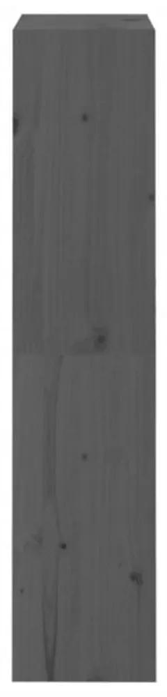 Petromila Knihovna / dělicí stěna šedá 60 x 30 x 135,5 cm masivní borovice