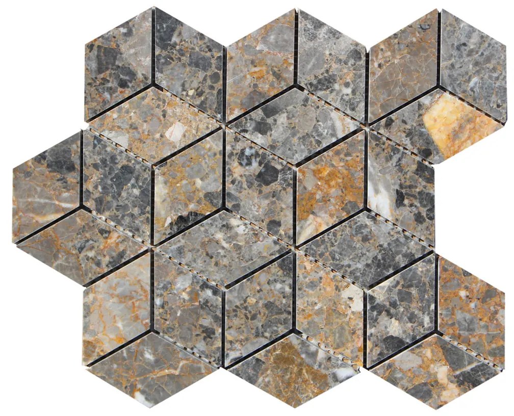 ALFIstone Kamenná mozaika z mramoru, Diamant multicolor, 30,7 x 27,8 x 0,9 cm, NH201