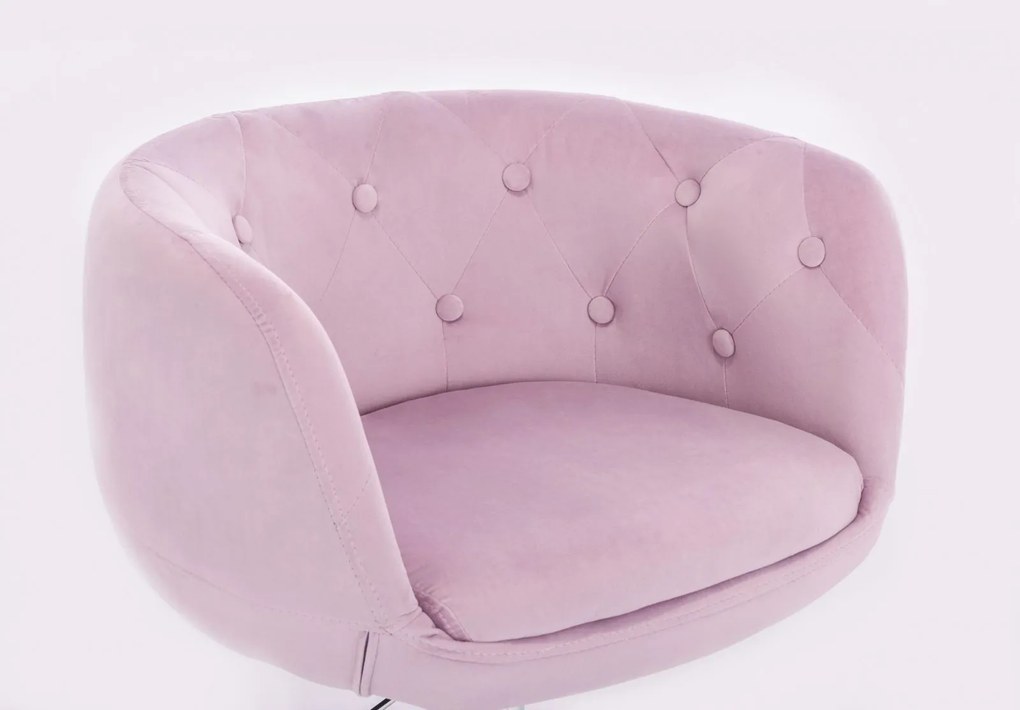LuxuryForm DESIGN Otočné křeslo MONTANA VELUR na černém talíři - levandule