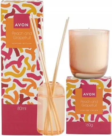 Avon Sada osvěžovače vzduchu difuzér a svíčka broskev a grapefruit