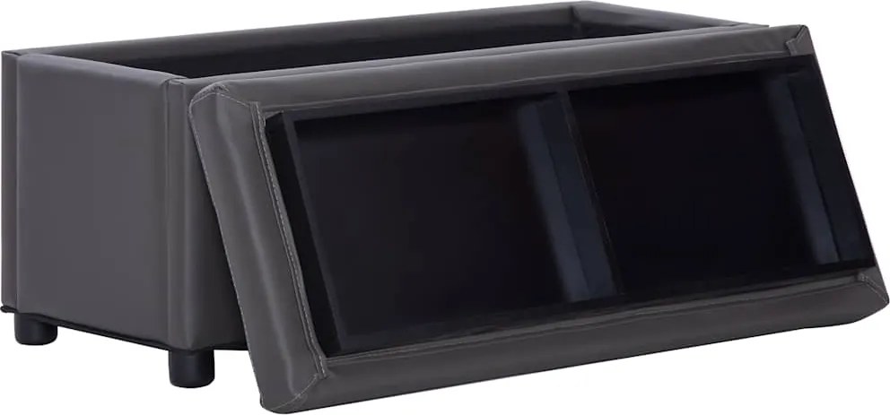 Taburet s úložným prostorem 87,5 cm šedý umělá kůže 281373