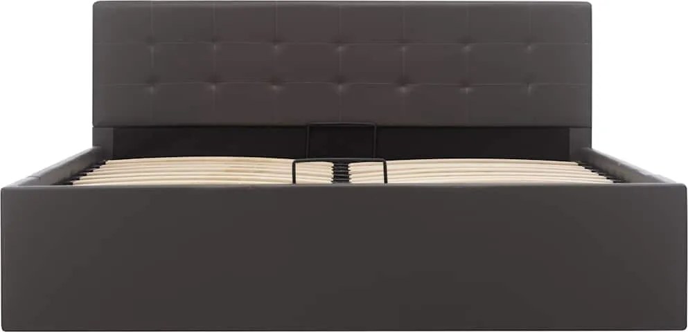 Rám postele s úložným prostorem šedý umělá kůže 140 x 200 cm 285525