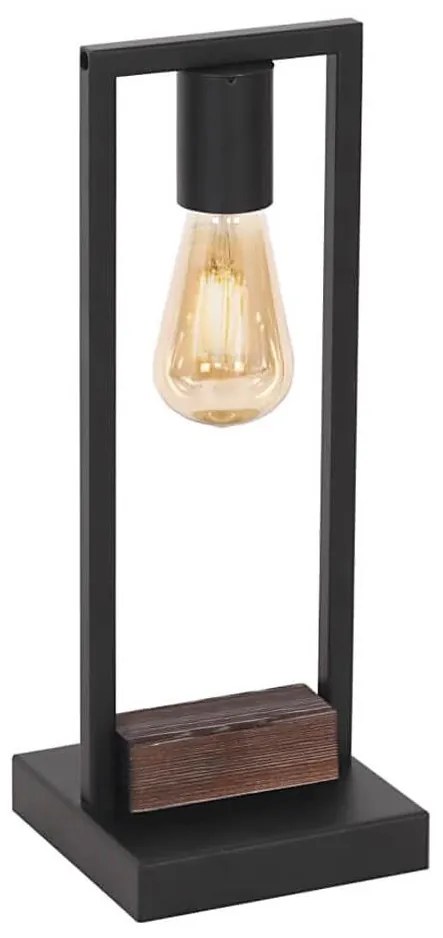 Klausen 108004 - Stolní lampa HARD 1xE27/11W/230V dřevo/černá