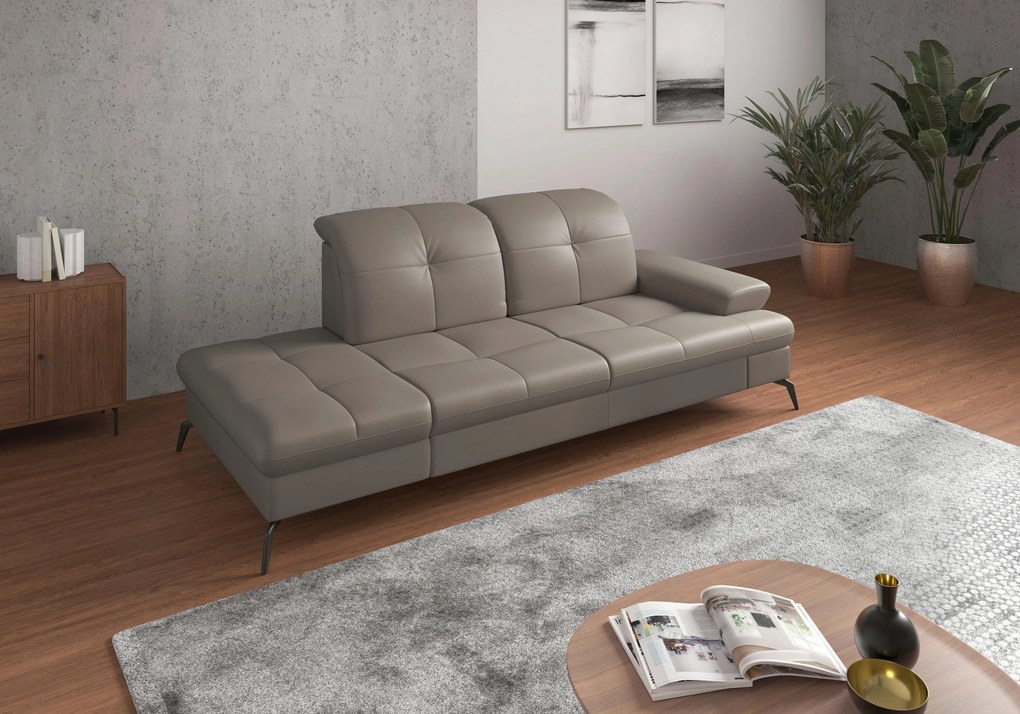 XXXLutz LENOŠKA, kůže, šedá Sit & More - Online Only sedačky - 00014401219G