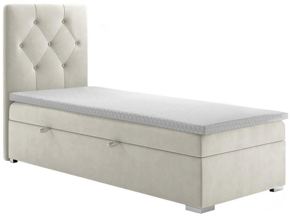 Luxusní jednolůžková postel CULI Béžová 90x200 cm Levá