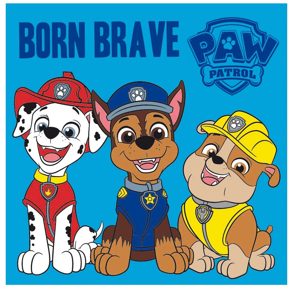 DĚTSKÝ LISOVANÝ BAVLNĚNÝ RUČNÍK PAW PATROL 30X30 CM VZOROVANÝ