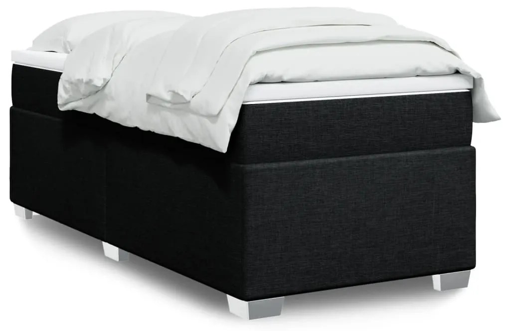 Box spring postel s matrací černá 80 x 200 cm textil 3285090