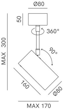 Il Fanale Girasoli, spotové svítidlo z antické mosazi 1xE27 max.15W, prům.8cm, výška 30cm