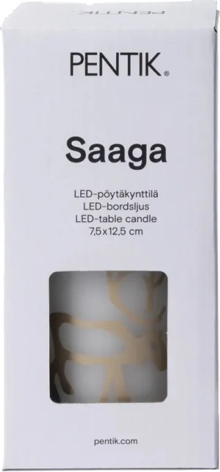 LED svíčka Saaga, zlatá