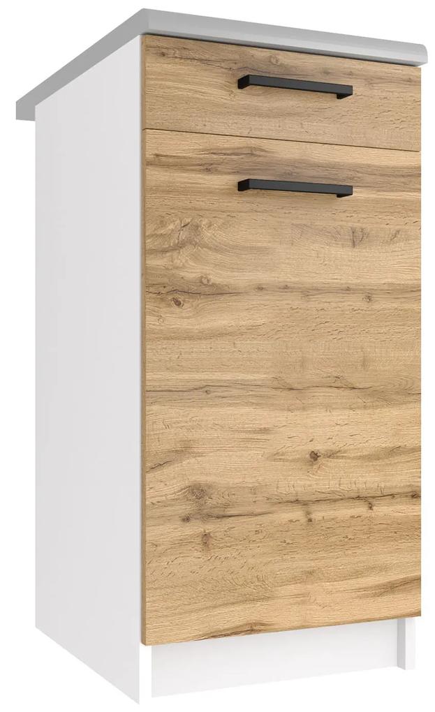 Kuchyňská skříňka Belini spodní se zásuvkami 40 cm dub wotan s pracovní deskou  TOR SDSZ1-40/1/WT/DW/0/B1