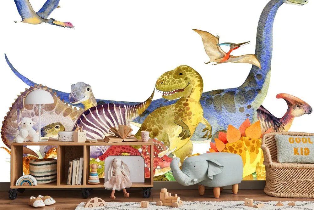 Fototapeta Dinosauři Malovaní Akvarelem Samolepící tapety 270x180