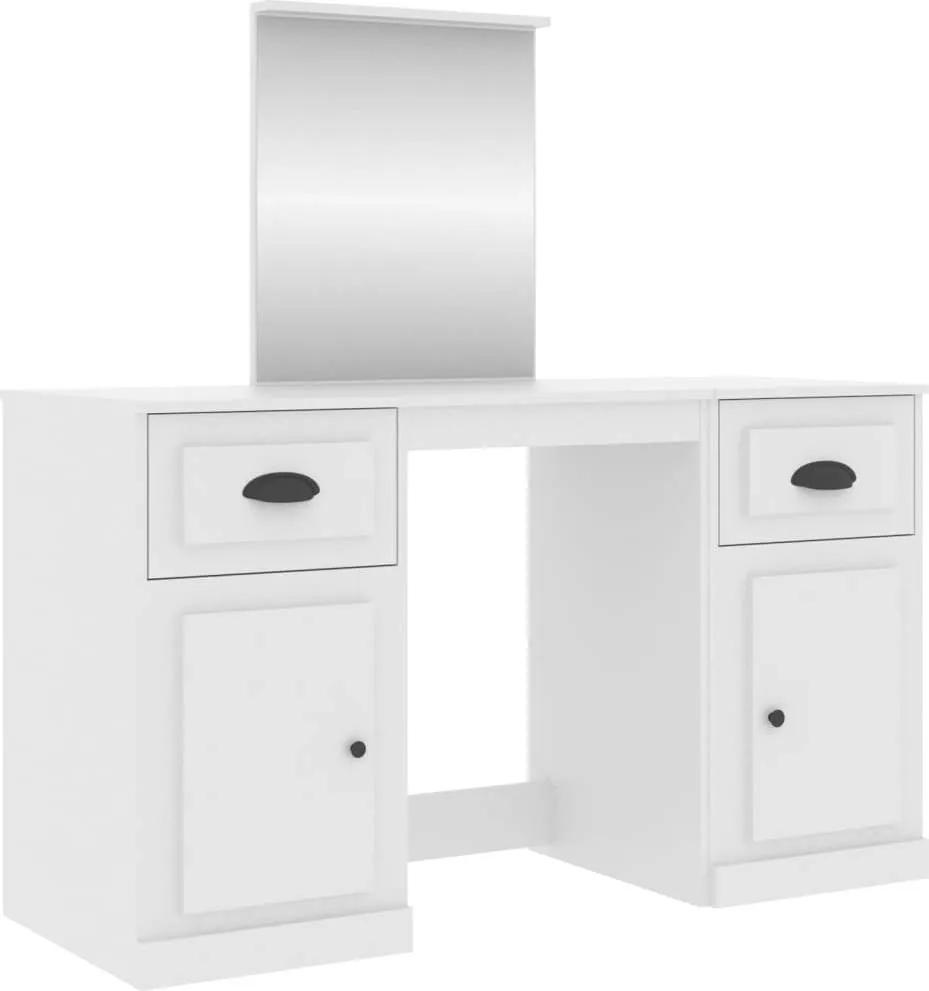 vidaXL Toaletní stolek se zrcadlem 130 x 50 x 132,5 cm [3185335] Barva: kouřový dub