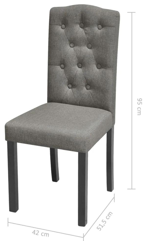 Jídelní židle 4 ks šedé textil - Default Title