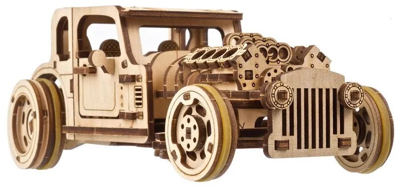 Ugears 3D dřevěné mechanické puzzle The Hot Rod Furious