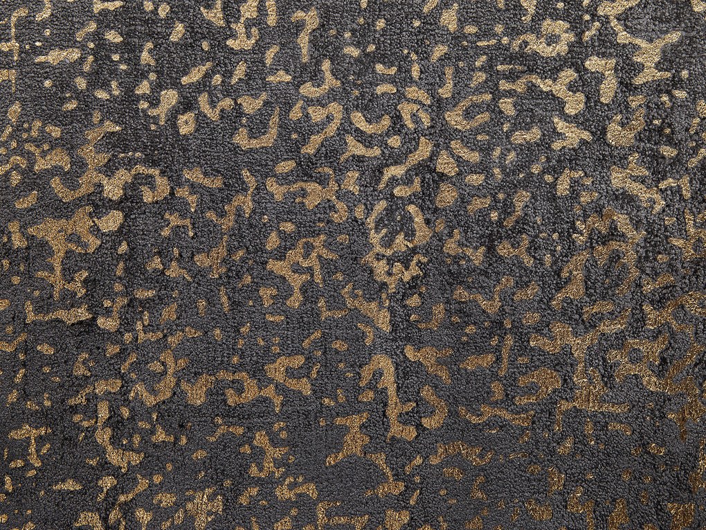 Koberec z viskózy 140x200 cm šedo-zlatý ESEL Beliani