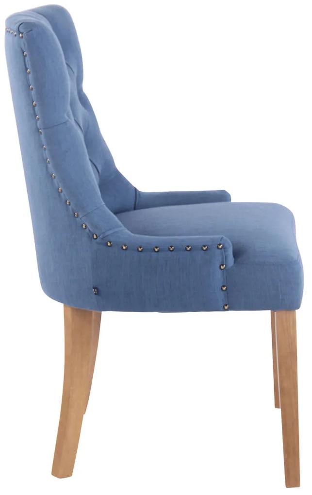Jídelní židle Mossley - látkové čalounění - světlé nohy | modrá