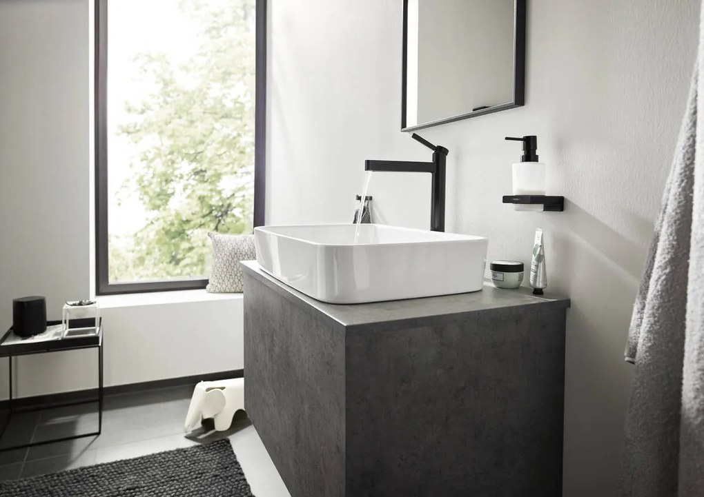 Hansgrohe Finoris, umyvadlová baterie 260, s výpustí Push-Open, černá matná, 76070670