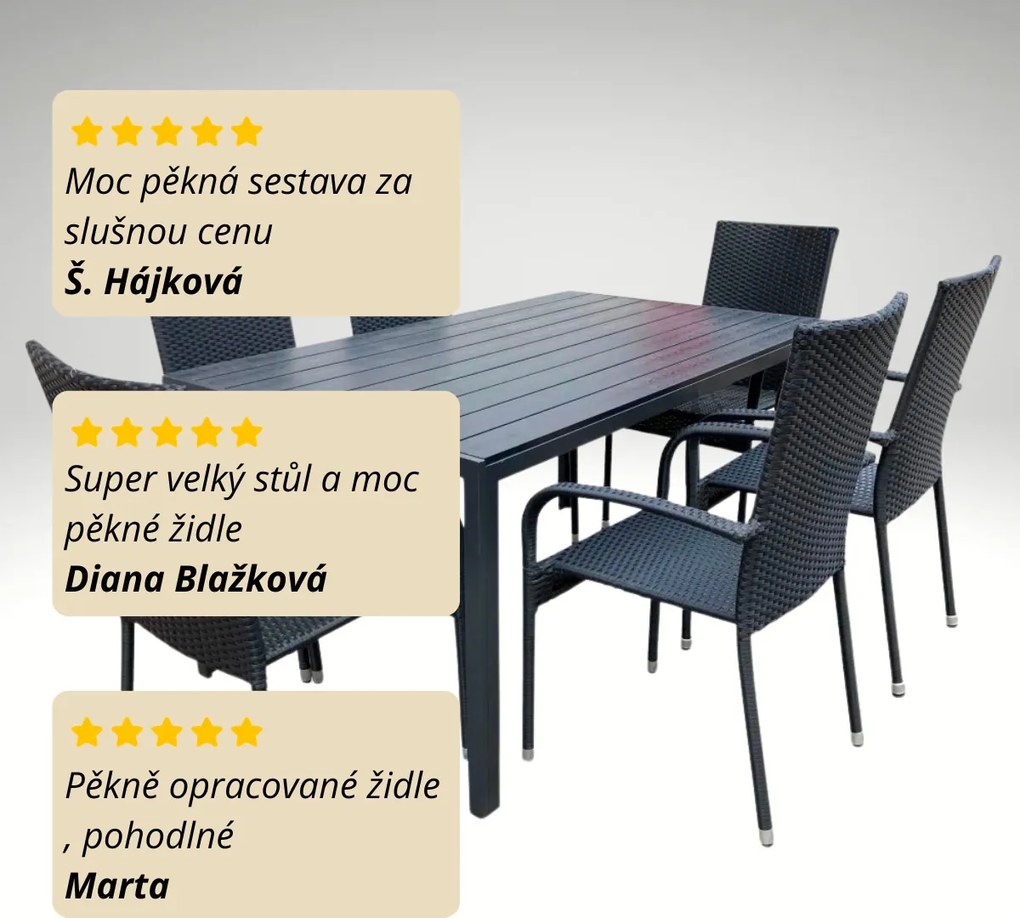 Vikio Zahradní set 140x80 pro 6 osob DT276 antracit
