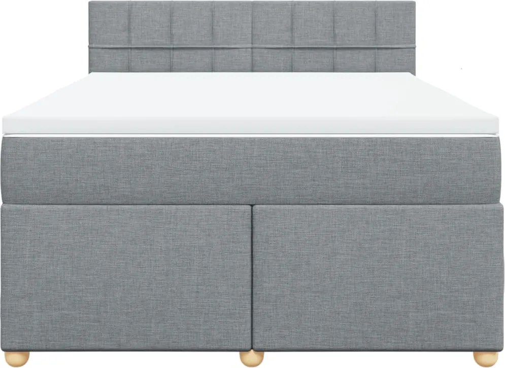 Box spring postel s matrací světle šedá 160 x 200 cm textil 3286731