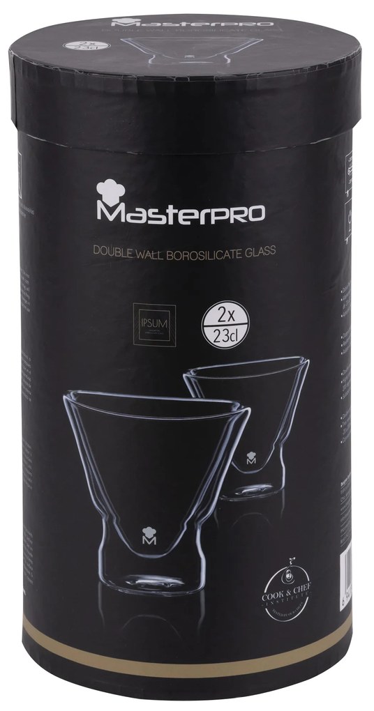 Sada dvou koktejlových sklenic Masterpro 230 ml / borosilikátové sklo