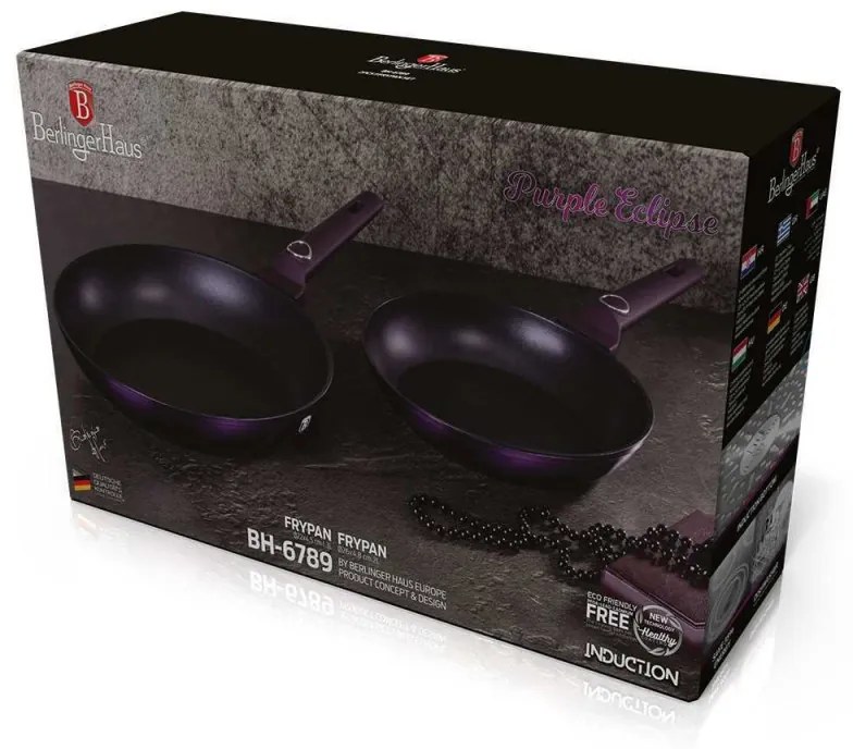 BERLINGERHAUS Pánev s titanovým povrchem sada 2 ks Purple Eclipse Collection BH-6789