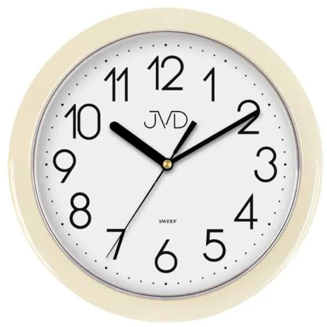 JVD Béžové plastové nástěnné netikající tiché hodiny JVD sweep HP612.15