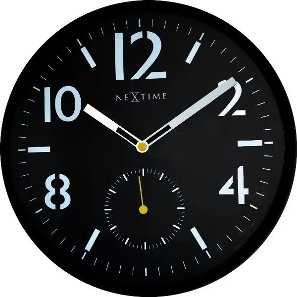 Designové nástěnné hodiny 3050 nextime serious black 32cm