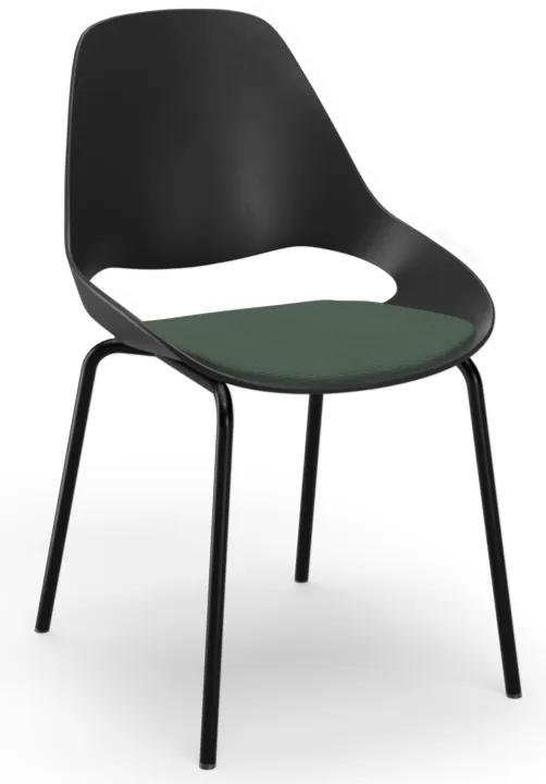 Houe Denmark - Židle FALK s čalouněným sedákem a kovovou podnoží