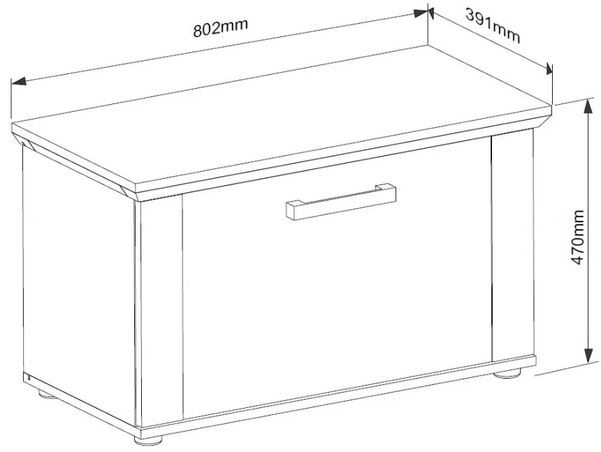 Předsíňová lavice na boty Verona, modřín/dub artisan