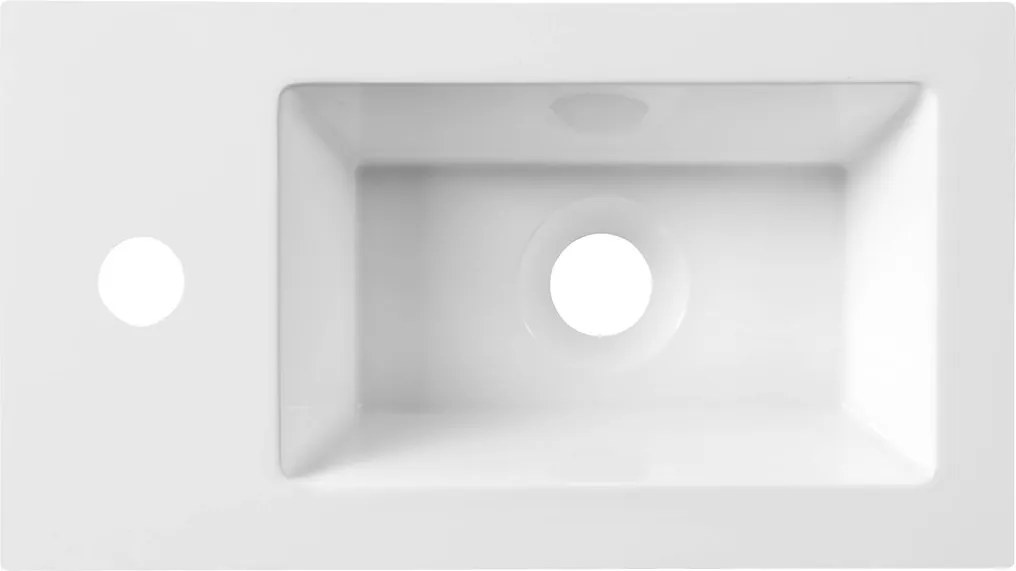 Aqualine Aqualine, Umyvadlo 40x22cm, litý mramor, bílá, LM420