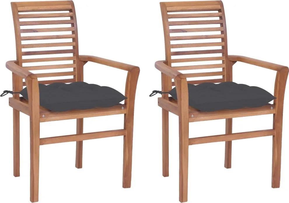 vidaXL Jídelní židle 2 ks podušky masivní teak [3062620] Barva: krémová