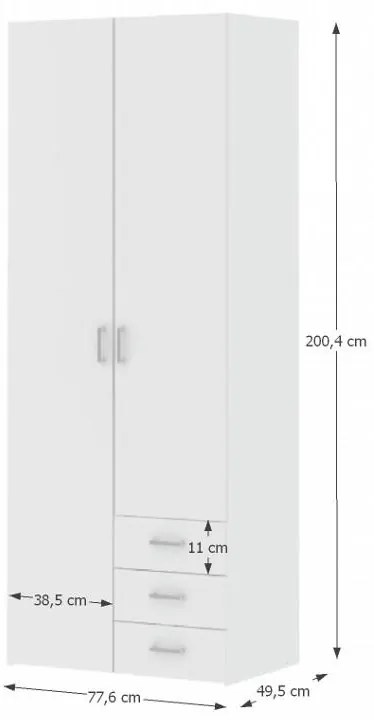 Tempo Kondela, s.r.o. Skříň GWEN 70425, bílá