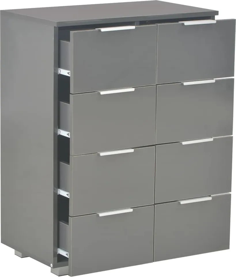 Příborník šedý s vysokým leskem 60x35x80 cm kompozitní dřevo 283714