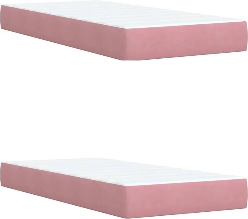 Box spring postel s matrací růžová 200x200 cm samet 3287829