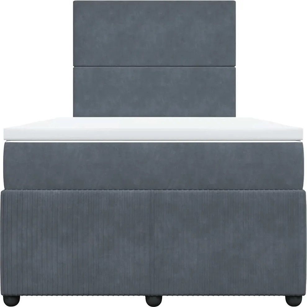 Box spring postel s matrací tmavě šedý 120x190 cm samet 3292281