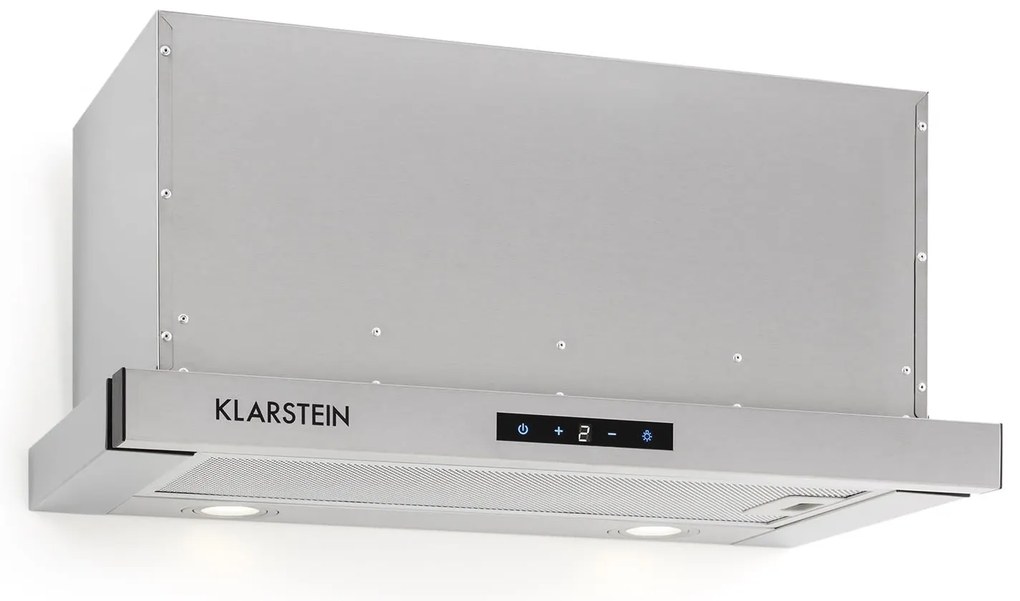 Klarstein Vinea, digestoř, 60 cm, vestavná, 560 m³/h, plochá konstrukce, stříbrná