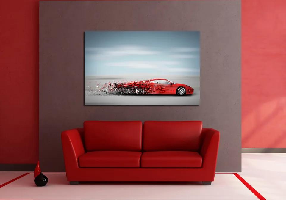 polepzdi.cz obraz na plátně - červené auto šířka x výška: 50 x 30 cm