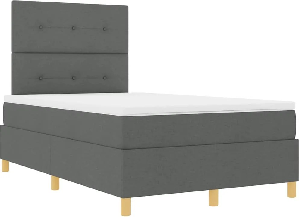 Postel s boxspringem s čelo Tmavě šedá 120 x 190 cm textil 3339603