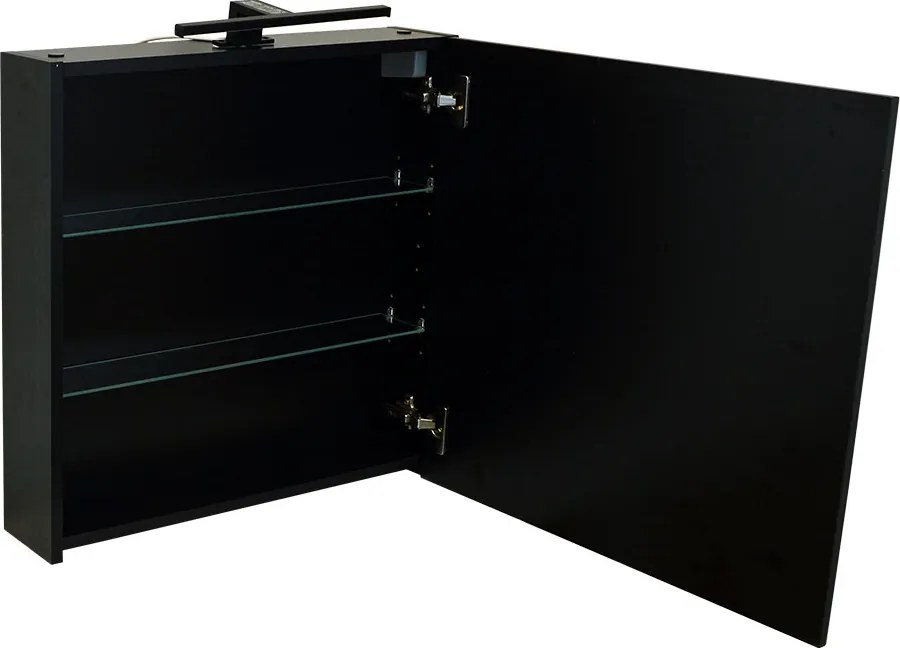 Comodo Zrcadlová skříňka Amata B 60 ZS LED-B s osvětlením Any LED 30 B, černá